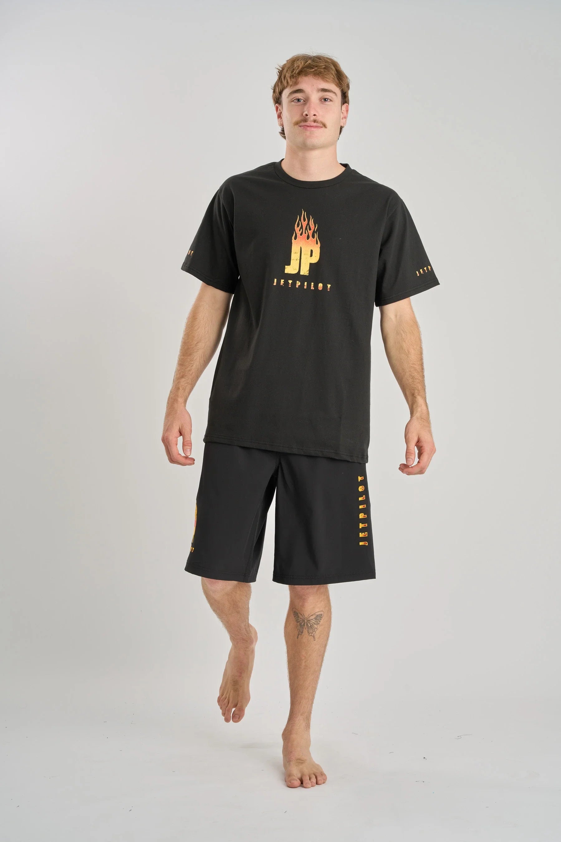 Jetpilot Flames Boardshort - Black/Red